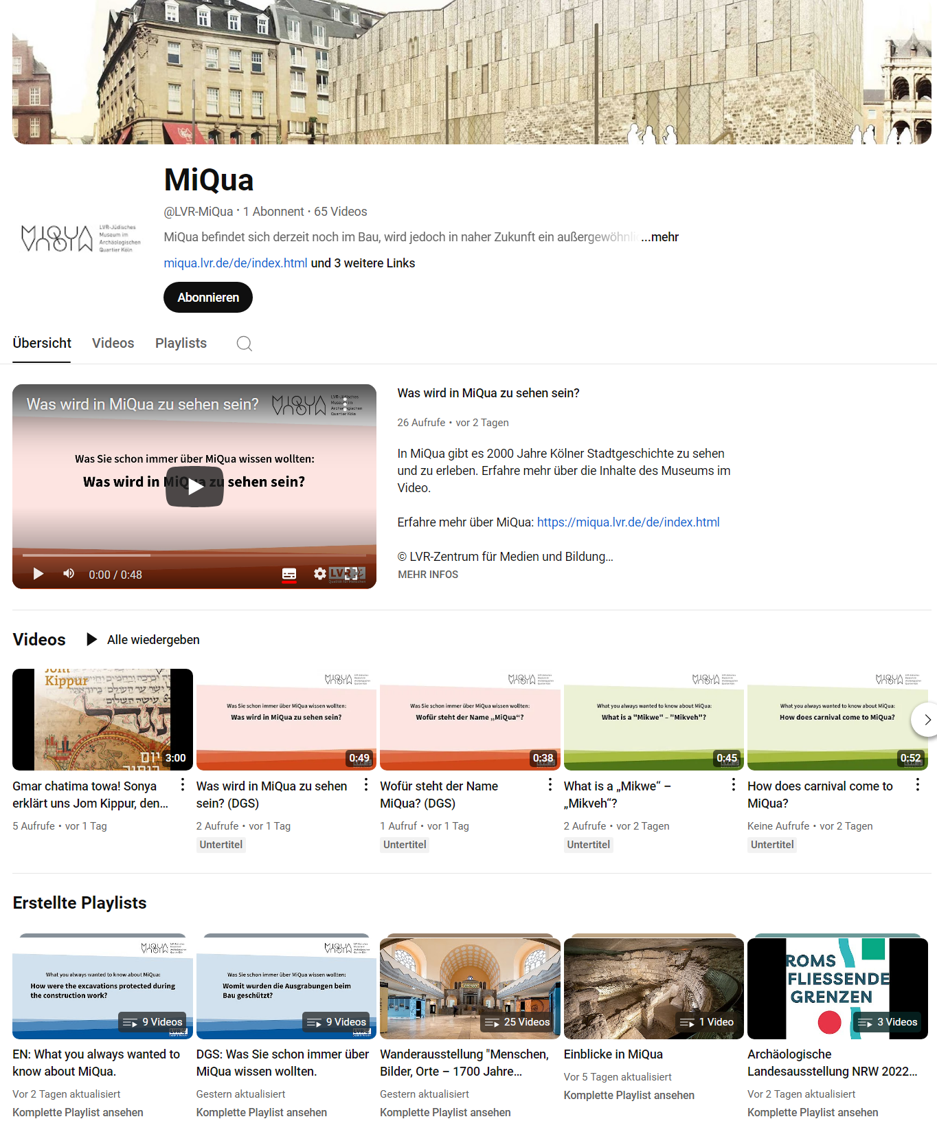 Entdeckt den neuen Webauftritt und YouTube-Kanal von MiQua: Mehr ...